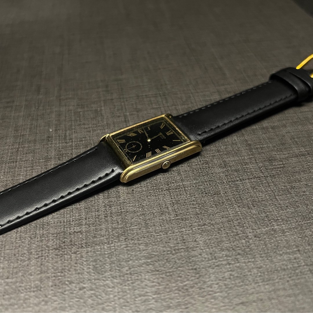 Seiko Tank Sub Second Black Roman Dial Rare Vintage 1980s watch, Men's ...
