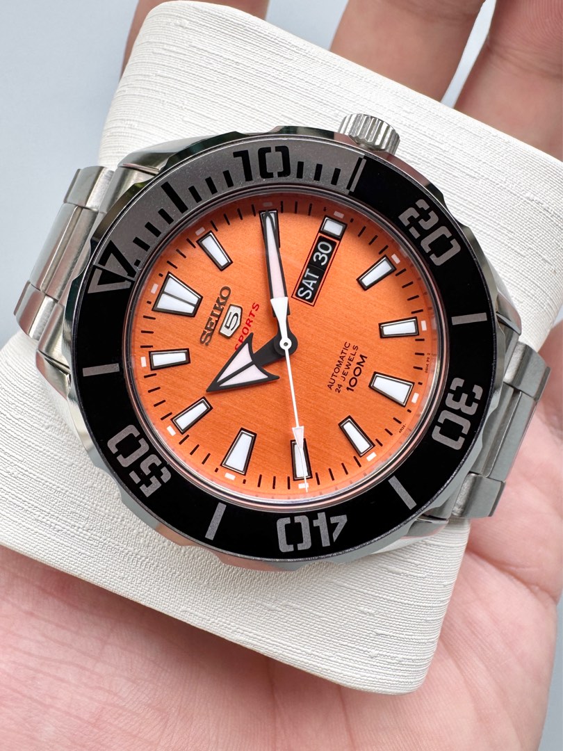 STEAL! Seiko SRPC55 Orange Dial Automatic 100M, Men's Fashion, Watches ...