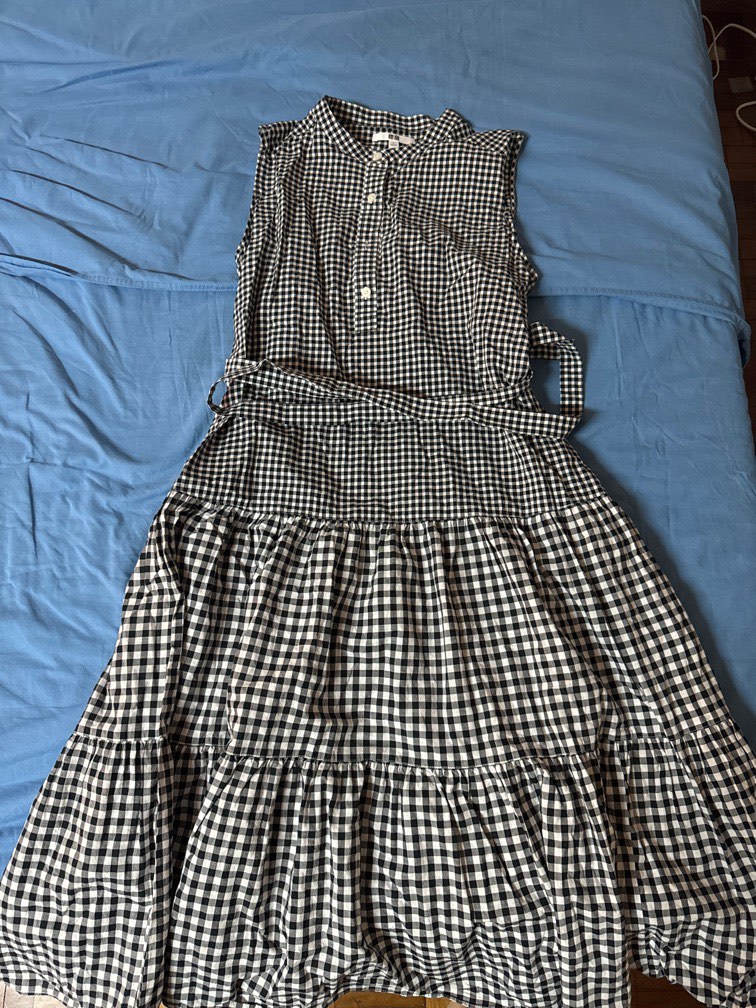 Uniqlo Gingham Dress, Women's Fashion, Dresses & Sets, Dresses on Carousell
