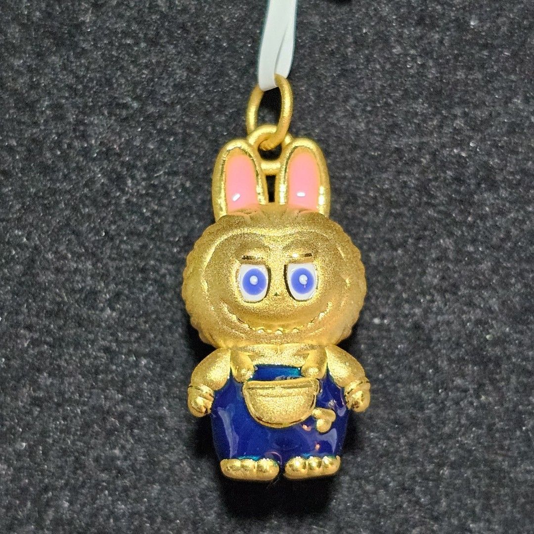 999 Gold Labubu Pendant, Hobbies & Toys, Memorabilia & Collectibles ...