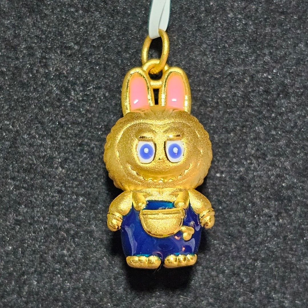 999 Gold Labubu Pendant, Hobbies & Toys, Memorabilia & Collectibles ...