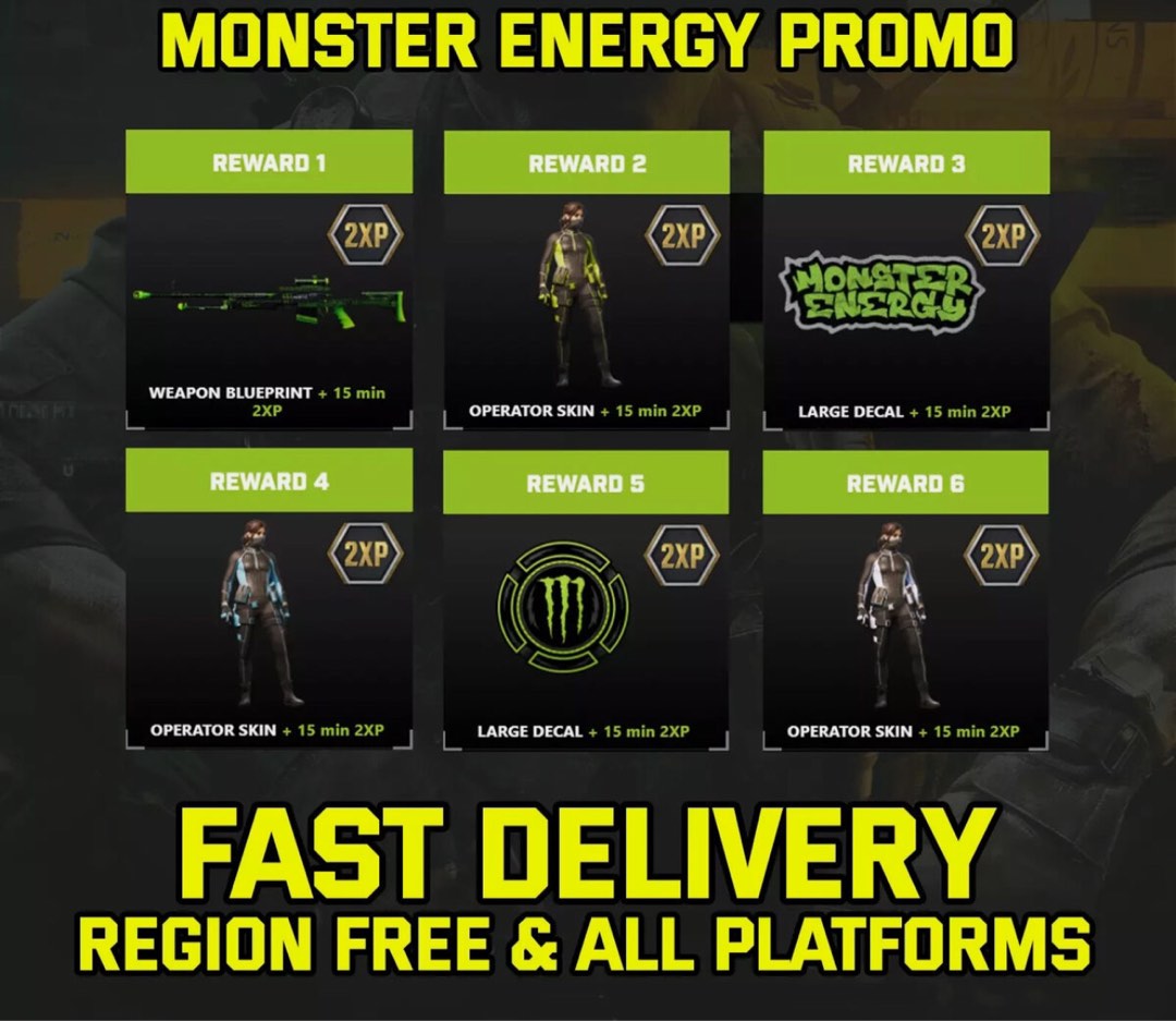 Call of Duty: Black Ops 6 - Exclusive Monster Energy Full Set Bundle ...