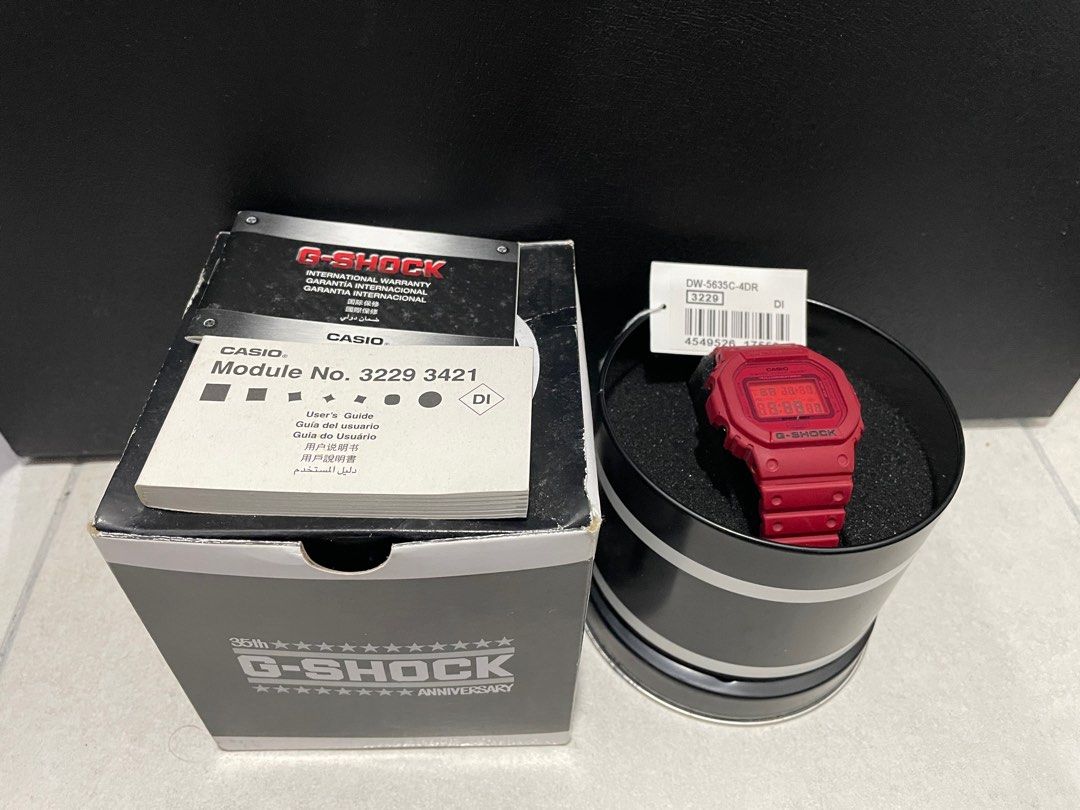 Casio G-Shock 35th Anniversary RED OUT Model DW-5635C-4, Men's Fashion ...