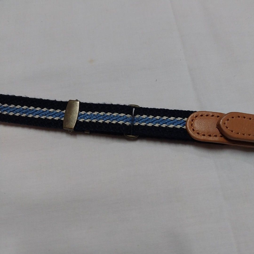 Coen Japan Women Webbing Belt with Brown Leather Trim. Size 25 - 30 ...