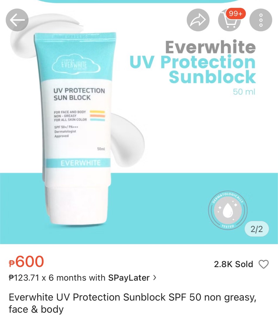 Everwhite sunscreen, Beauty & Personal Care, Face, Face Care on Carousell