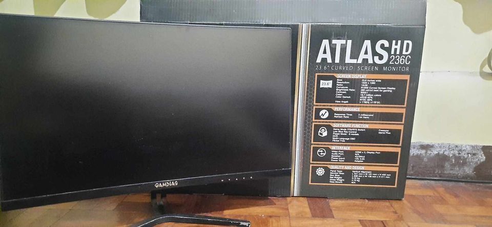 GAMDIAS ATLAS HD236C | CURVED | VA | 144hz | 5ms | 24', Computers ...