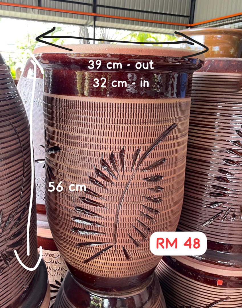 High Pot (Pasu Tinggi) - L, Furniture & Home Living, Gardening, Pots ...