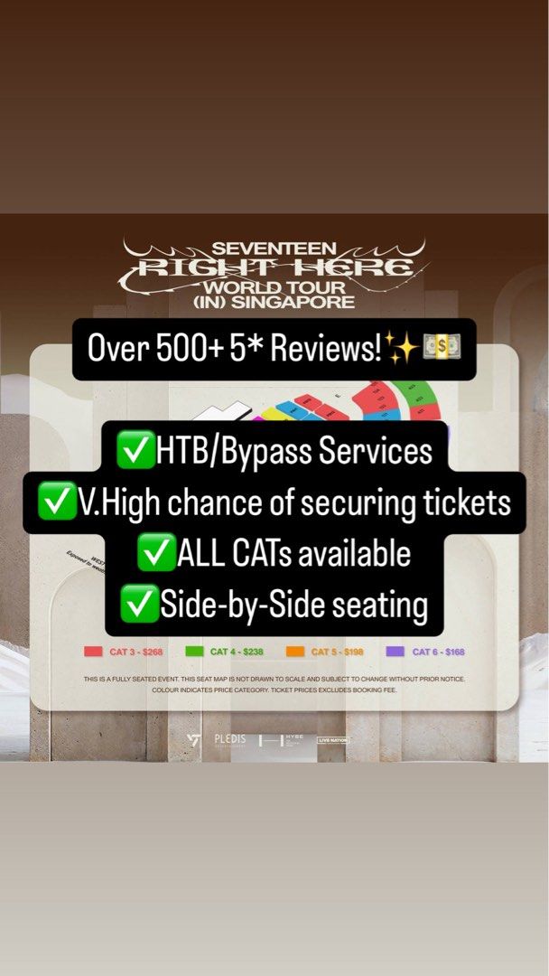 [HTB/Bypass/CARAT] SEVENTEEN World Tour Singapore 2025, Tickets ...