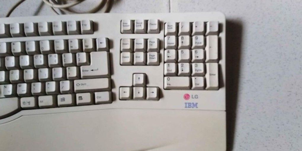 IBM LG LKB-0107 ERGONOMIC KOREAN ENGLISH PS2 RUBBER DOME VINTAGE KEYBOARD, Computers & Tech ...