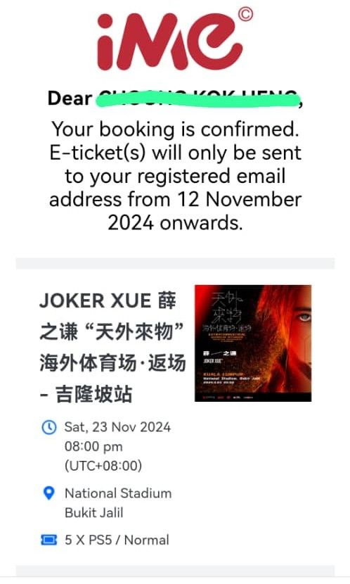 Joker Xue Bukit jalil, Tickets & Vouchers, Event Tickets on Carousell