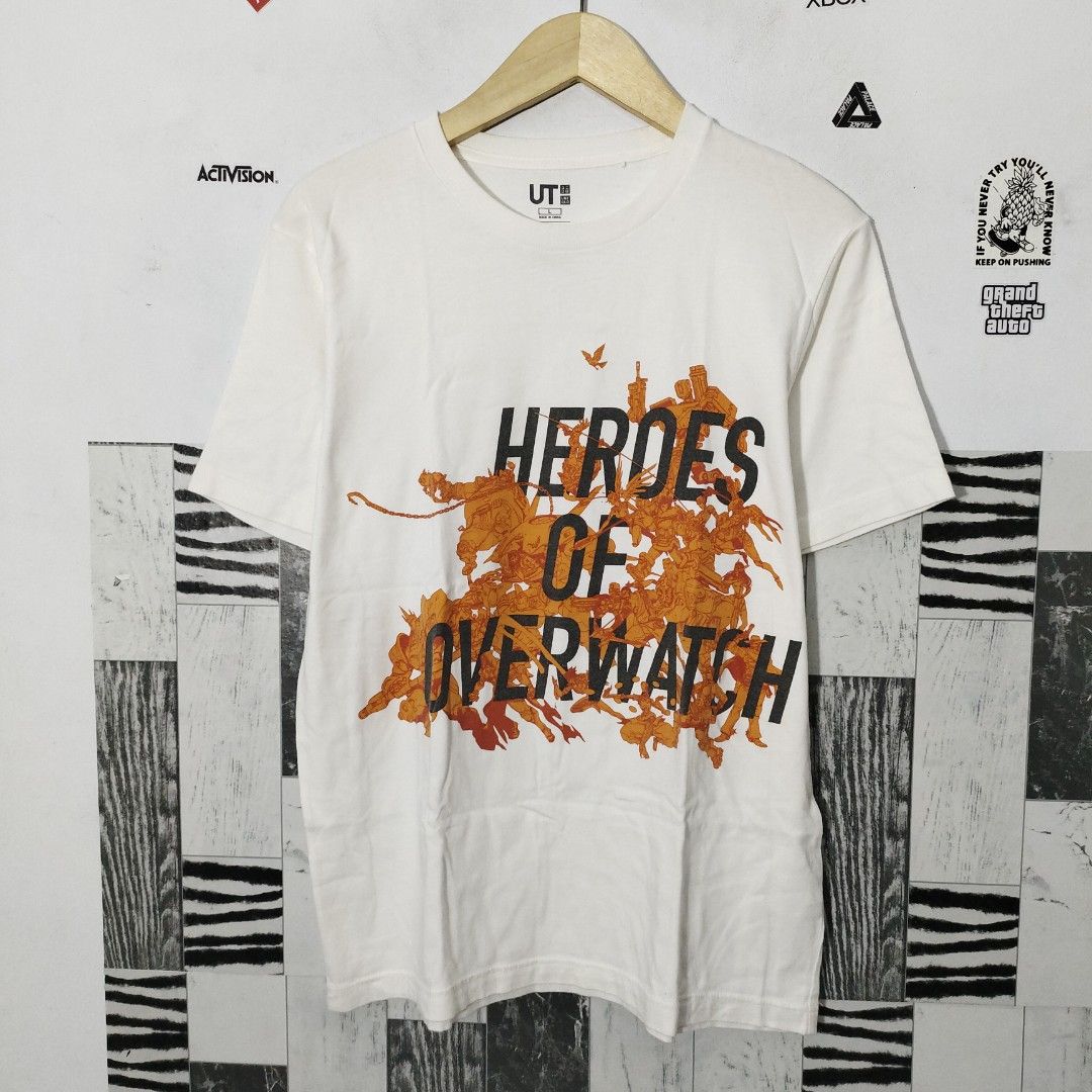 Kaos Uniqlo x Blizzard (Overwatch) warna Putih big art, Fesyen Pria ...