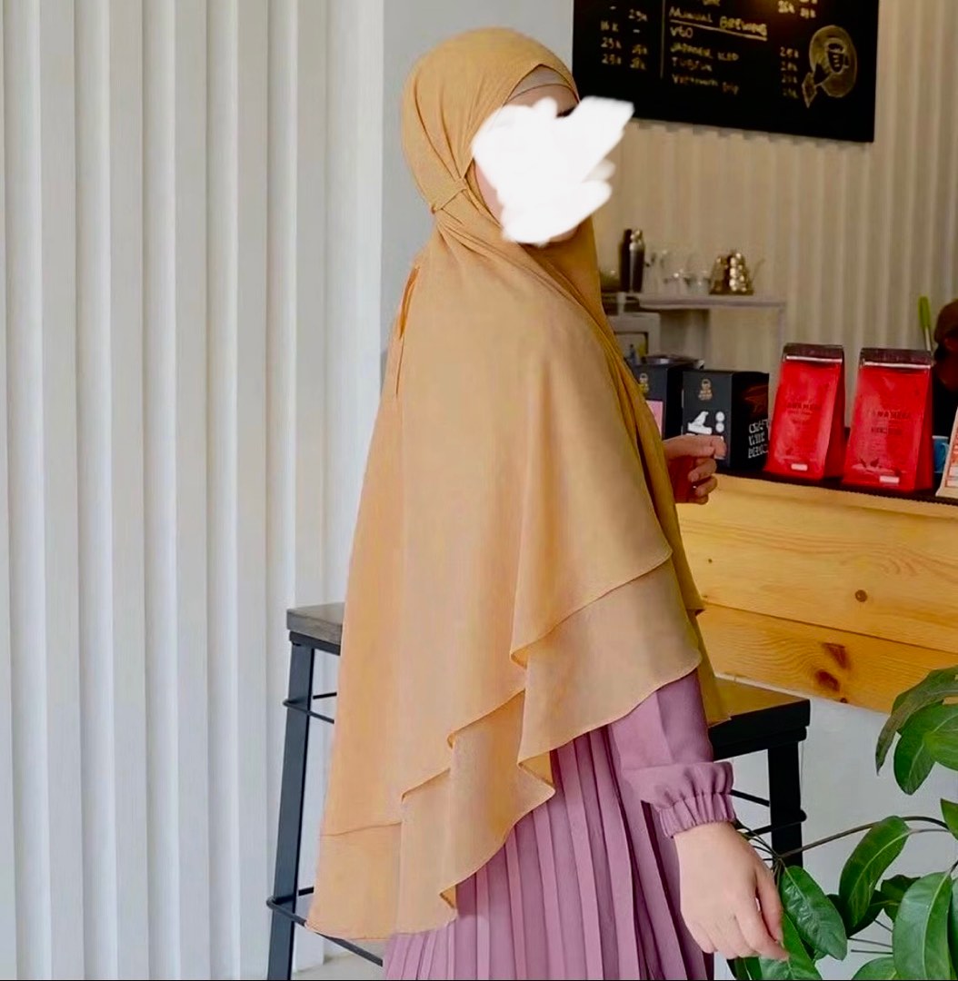 Khimar yellow mustard hijab muslimah wear women color bidang 55 premium ...