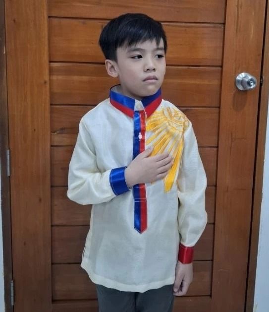 KIDS MODERN BARONG SINAG DESIGN FLAG INSPIRED, Babies & Kids, Babies ...