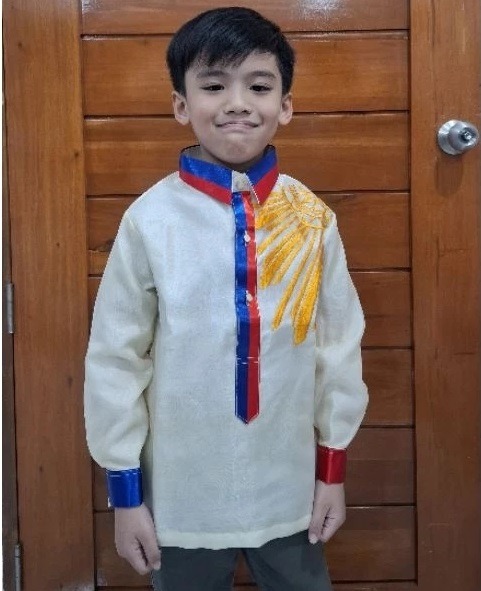 KIDS MODERN BARONG SINAG DESIGN FLAG INSPIRED, Babies & Kids, Babies ...