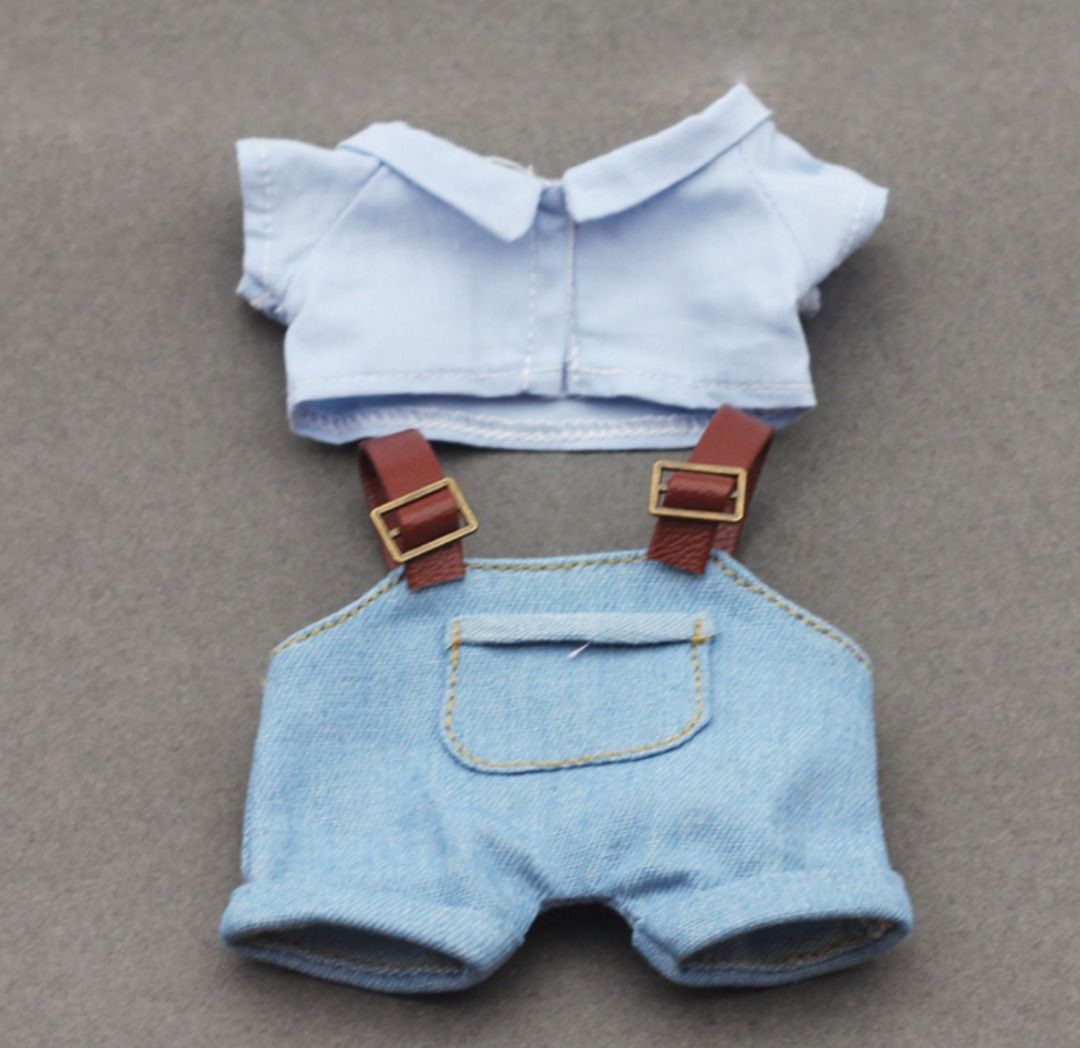 Labubu Denim Overalls and Black Sunglasses Style Labubu Clothes Labubu ...