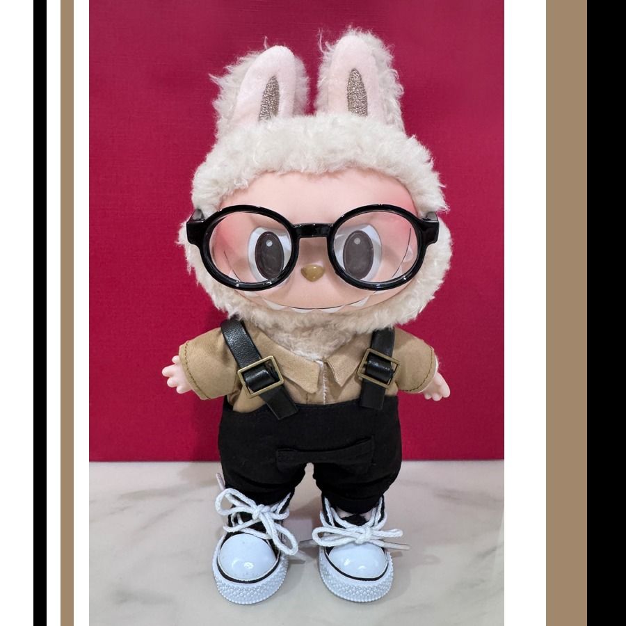 Labubu Black Overalls and Black Glasses Style Labubu Clothes Labubu ...