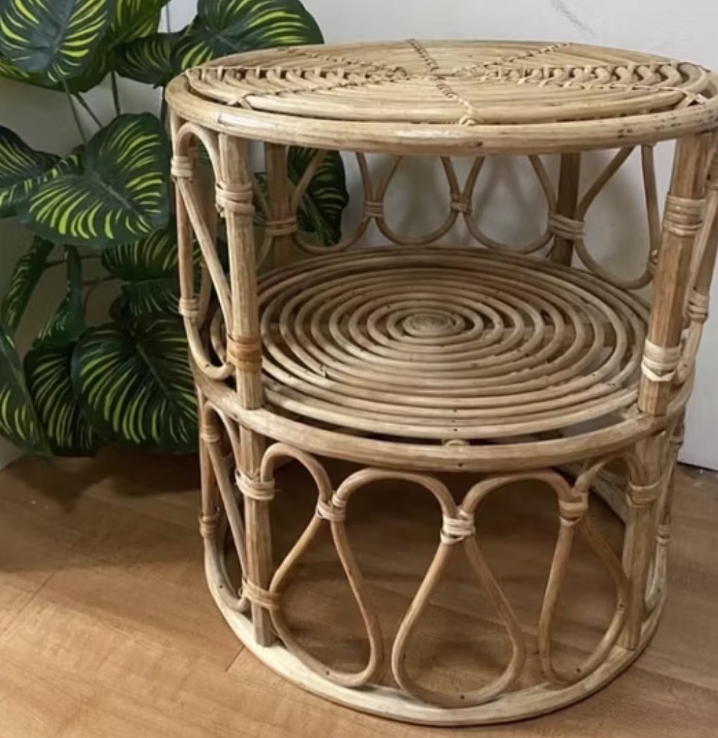 Made to order rattan side table 2 tier/layer, Furniture & Home Living ...