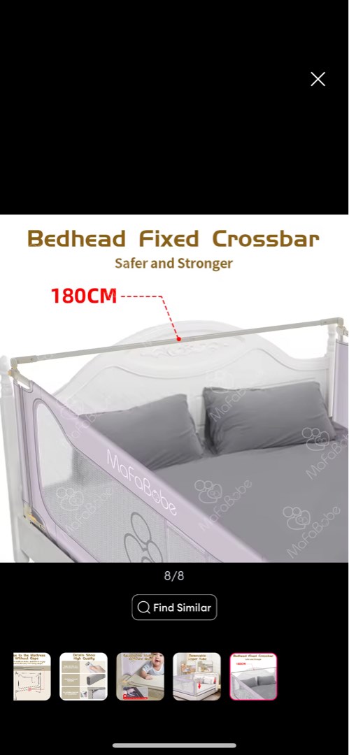 Mafababe Bedhead fixed crossbar, Babies & Kids, Baby Nursery & Kids ...