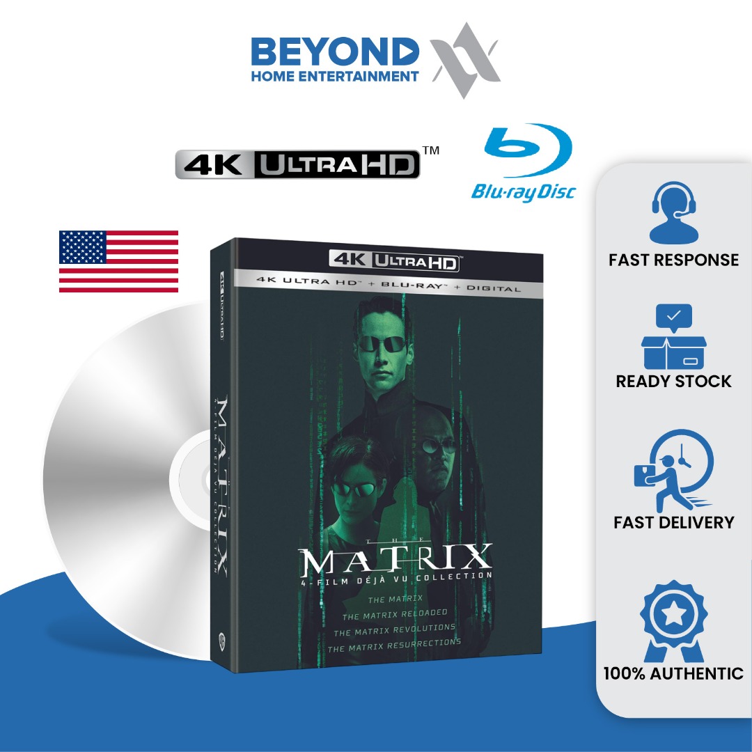 Matrix 4-Film The Deja Vu Collection [4K Ultra HD + Bluray], Hobbies ...