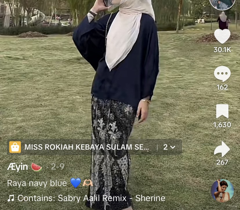 MISS ROKIAH KEBAYA NAVY BLUE, Women's Fashion, Muslimah Fashion, Baju ...