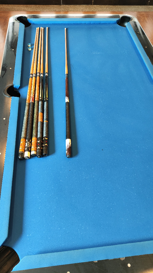 Murrey 7ft Slate Stone Pool table (Billards) set with 6 pool cues, full ...