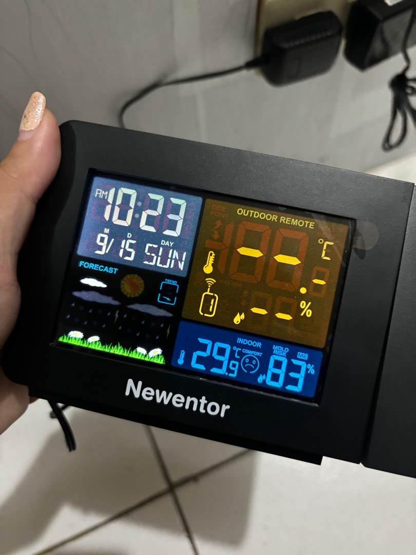 Newentor Weather Station Wireless Indoor Outdoor Thermometer, Color ...