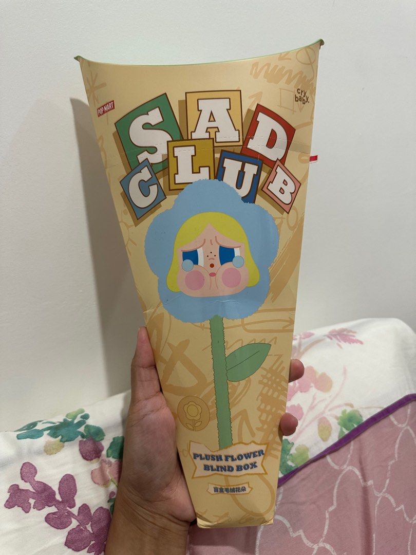 POP MART Cry Baby Sad Club Series Plush Flower - Taro Purple, Hobbies ...