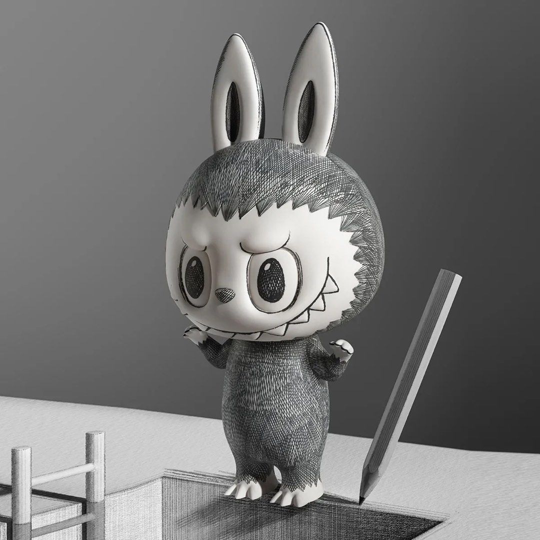 Popmart Mega Labubu 400% Sketch, Hobbies & Toys, Toys & Games on Carousell