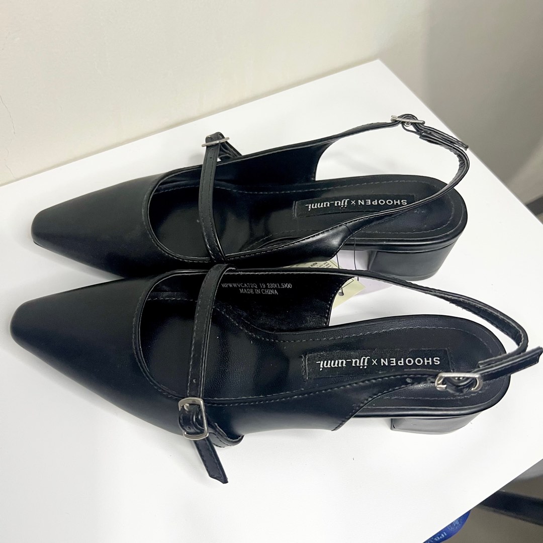 Sepatu Shoopen X jju_unni_ Slingback Platform Shoes, Fesyen Wanita ...