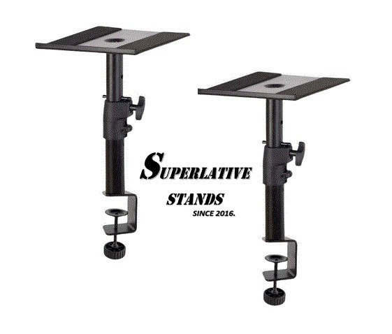 🔥 Brand New 🔥 Table Clamp-On Speaker Stands Desktop Studio Monitors ...