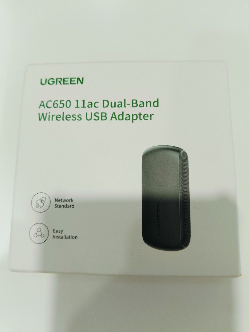 UGREEN AC650 USB WiFi Adapter for Desktop PC 5G 2.4G Dual Band WiFi ...