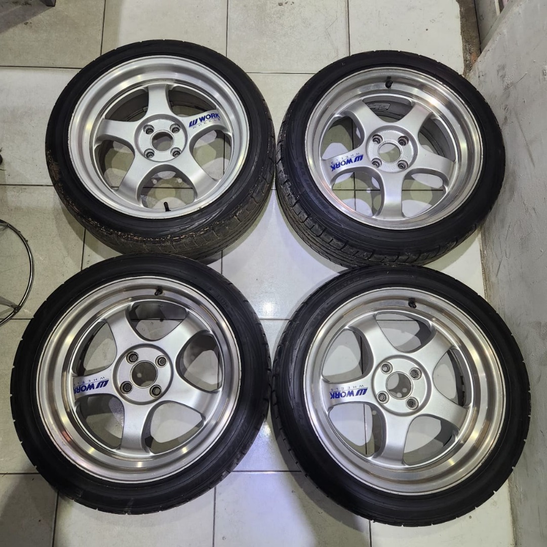 VELG WORK MEISTER R17 LEBAR 7 RATA + DUNLOP DIREZZA MASIH TEBAL ...