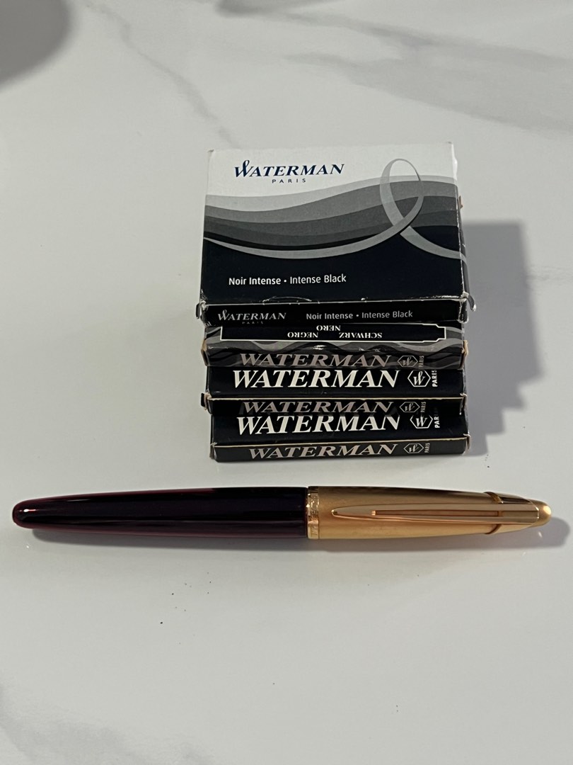 Waterman Edson Ruby Red Fountain Pen, 名牌, 飾物及配件 - Carousell