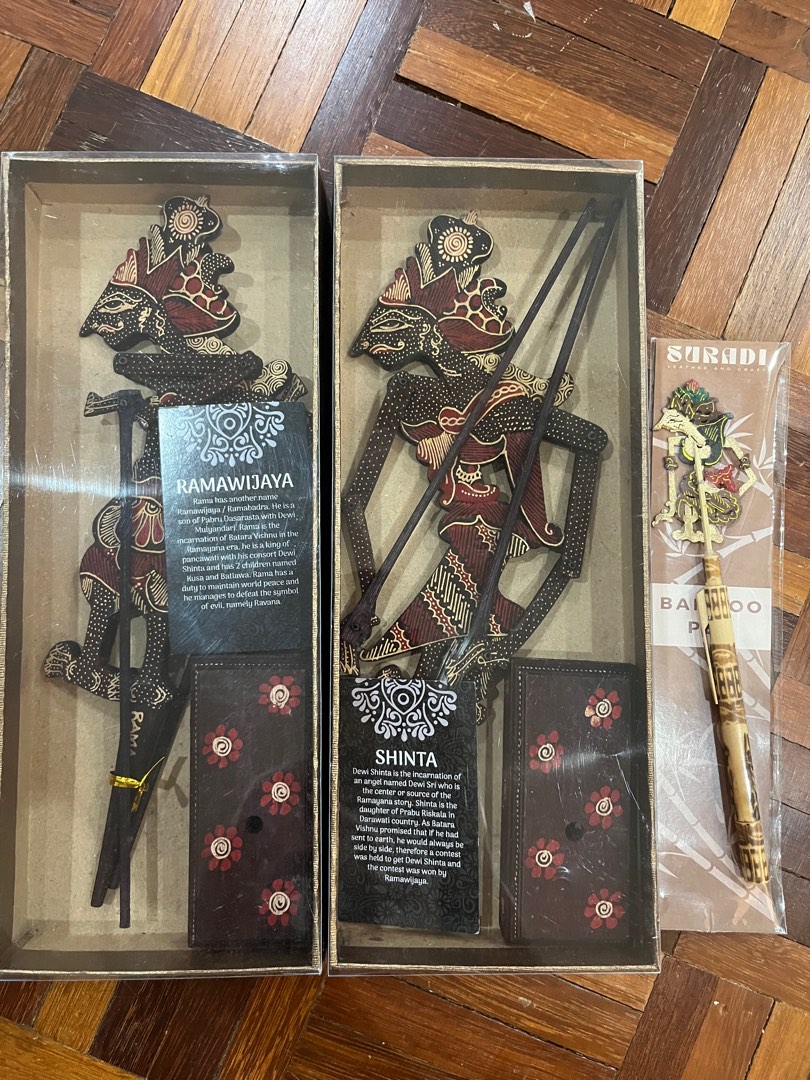 Wayang Kulit puppets + free bamboo pen, Furniture & Home Living, Home ...
