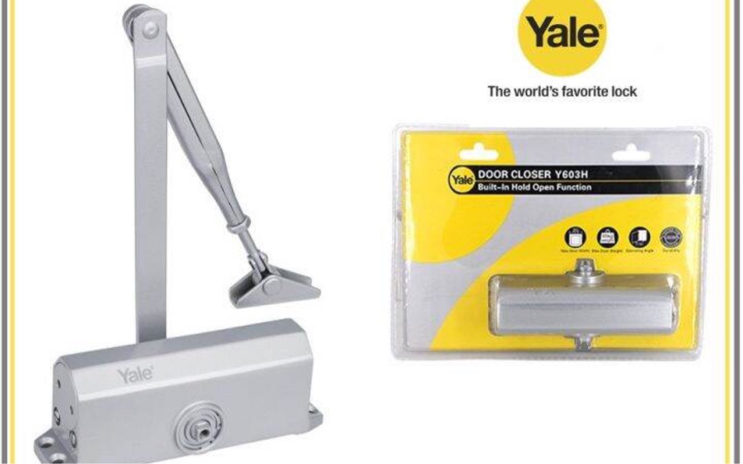 YALE Y603H SURFACE MOUNTED DOOR CLOSER with BUILT-IN HOLD-OPEN, MAX DOOR WEIGHT CAPACITY 65KG ...