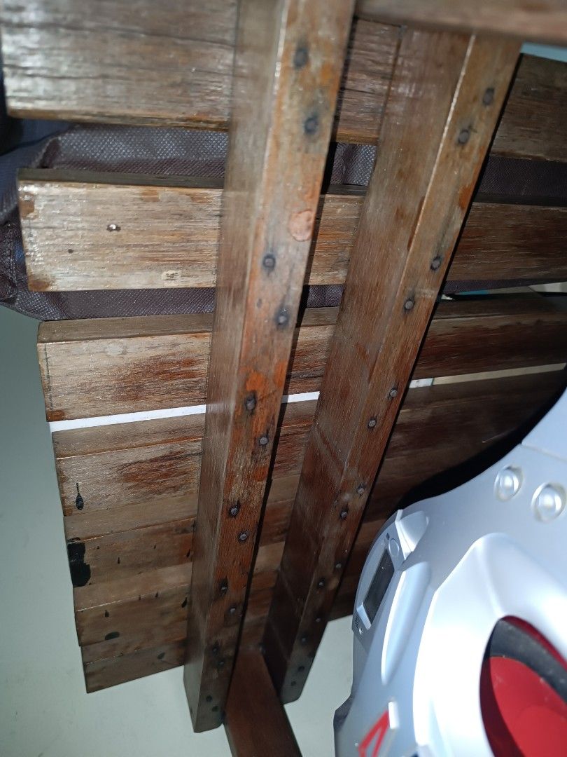 [400+ nails] Vintage Heavy Duty Genuine Solid Wood Rack Rak Kayu Lama, Furniture & Home Living ...