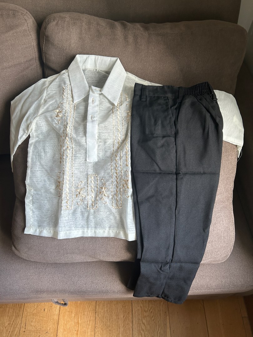 Barong Tagalog and Pants, Babies & Kids, Babies & Kids Fashion on Carousell