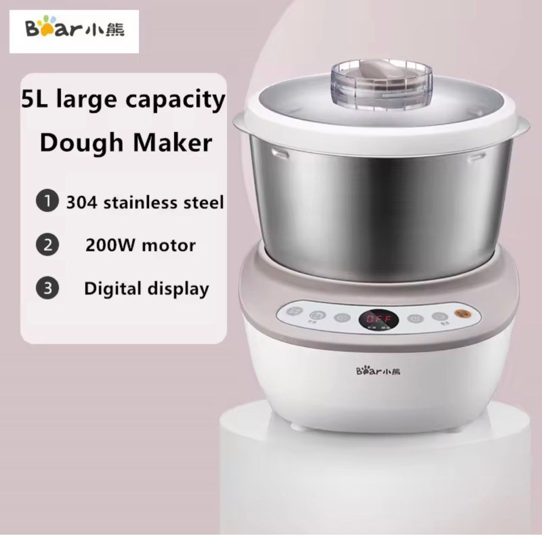 Bear Dough Mixer 5L Fully Automatic Kneading Machine Chef Machine Flour ...