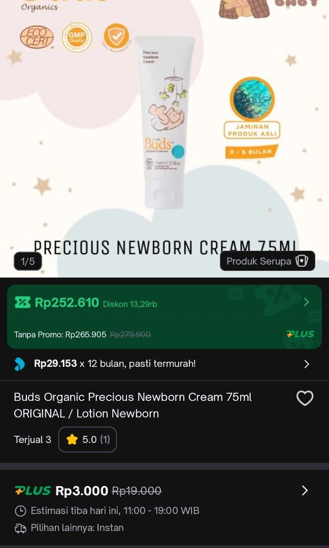 Buds Precious Newborn 75ml, Bayi & Anak, Lainnya di Carousell