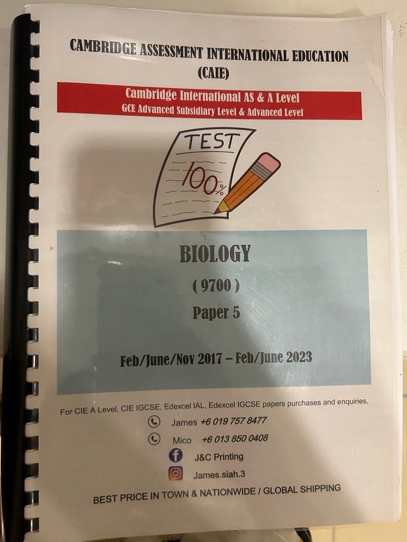 Cambridge a level biology paper 5 past year papers, Hobbies & Toys ...