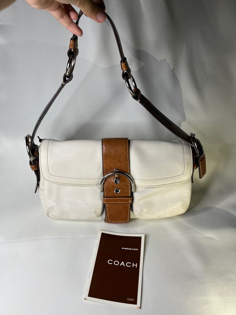 Coach Ali White Pebbled, Luxury, Bags & Wallets on Carousell