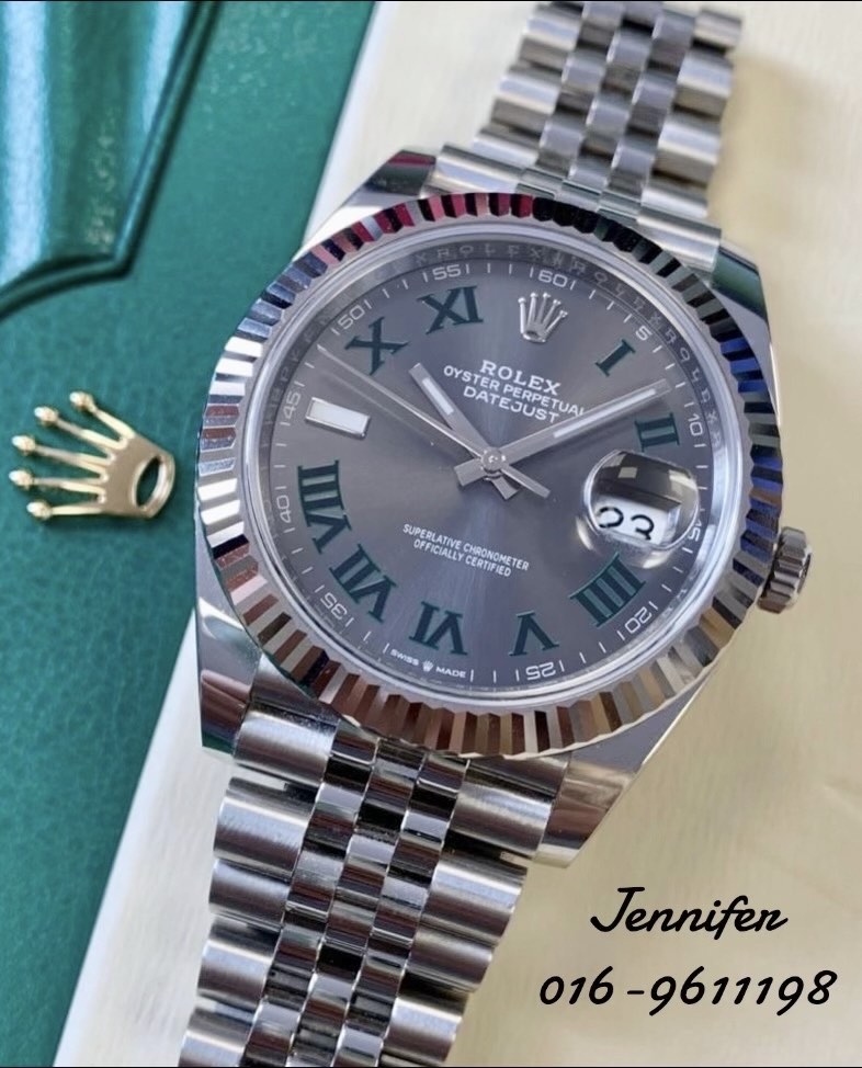 Datejust fluted Bezel Wimbledon Dial Jubilee, Luxury, Watches on Carousell