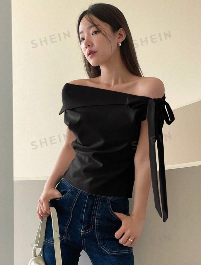DAZY Solid Off-Shoulder, Women's Fashion, Tops, Blouses on Carousell