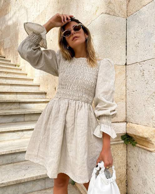 DISSH Natural Shirred Dress, Women's Fashion, Dresses & Sets, Dresses ...