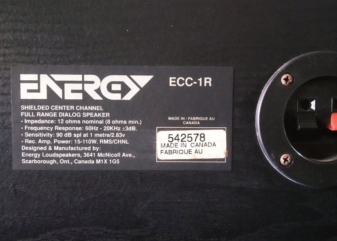 Energy Center Channel Full Range Dialog Speaker made in Canada, Audio ...