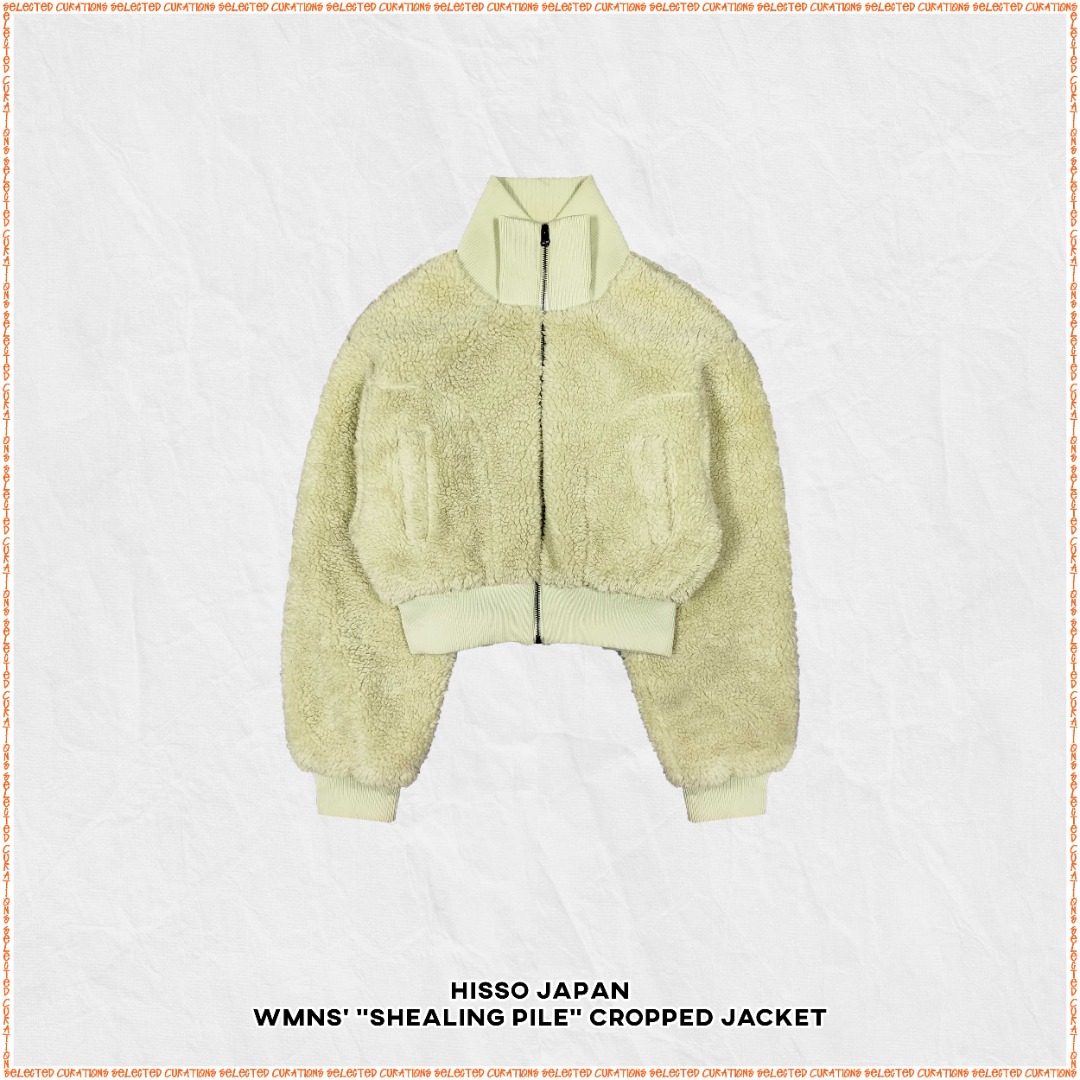 HISSO JAPAN SHEARLING PILE CROPPED JACKET, Women's Fashion, Coats ...