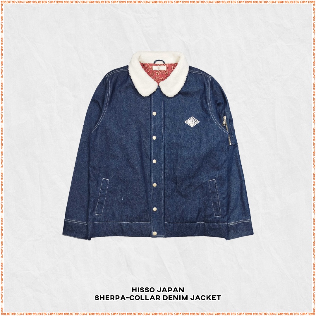 HISSO JAPAN SHERPA-COLLAR DENIM JACKET, Men's Fashion, Coats, Jackets ...