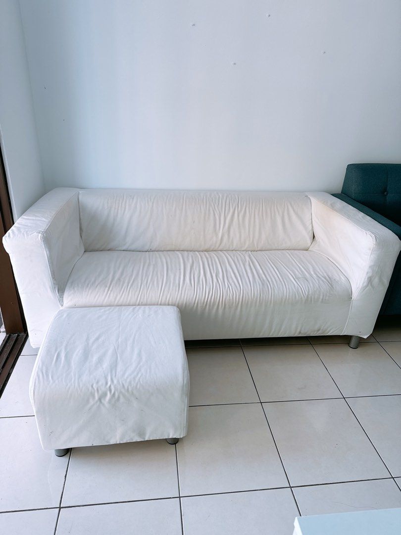 Ikea Sofa with Leg Rest, Furniture & Home Living, Furniture, Sofas on ...