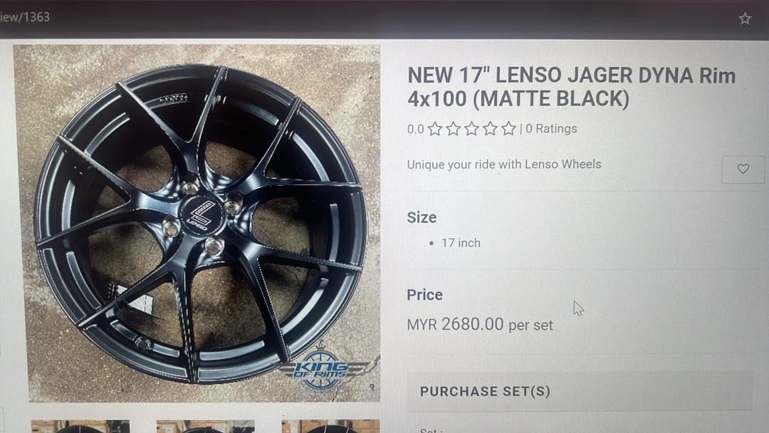 Lenso Rim Ori 17 inch with safety lock, Auto Accessories on Carousell
