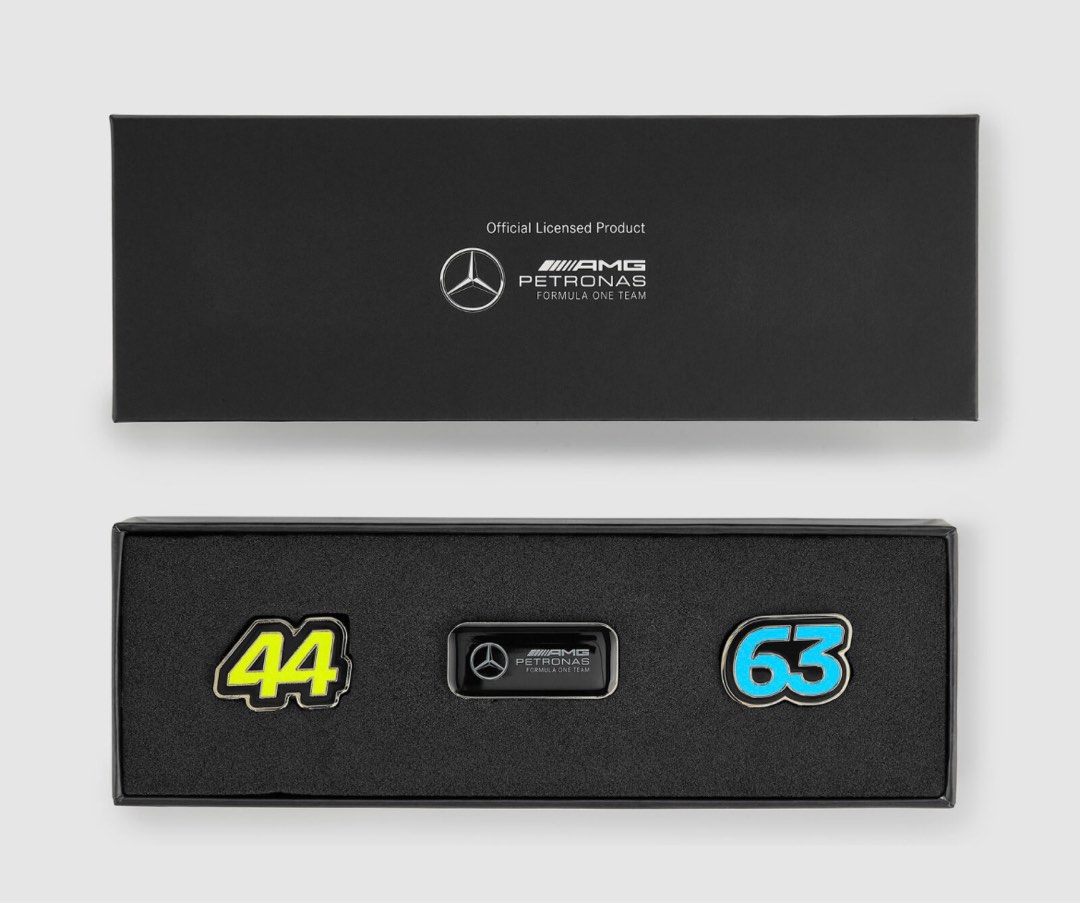 Mercedes F1 Lewis Hamilton GR pin badge set, Hobbies & Toys ...